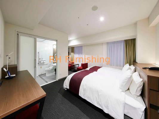 Papua New Guinea hotel furniture supplier for bedroom set by fabric headboard with mattress and chaise sofa seating chai supplier