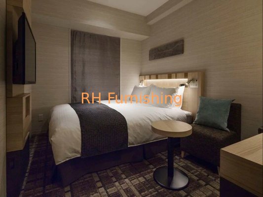 Port Moresby hotel style apartment space saving furniture of bunk bed with TV wall panel by Laminate wood and fabricsofa supplier
