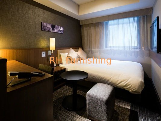 Palau new hotel decoration fit out furniture of bedroom set with desk table unit and fabric chaise lounge sofa supplier