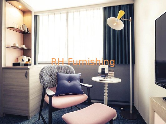 Brisbane budget hotel inner furniture supplier from China for bedroom set laminate headboard with nightstand and Lounge supplier