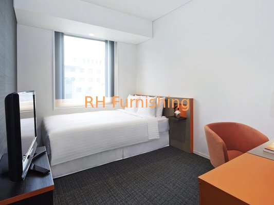Darwin hotel style apartment samll space furniture by single bed with dining table and leather sofa chair supplier