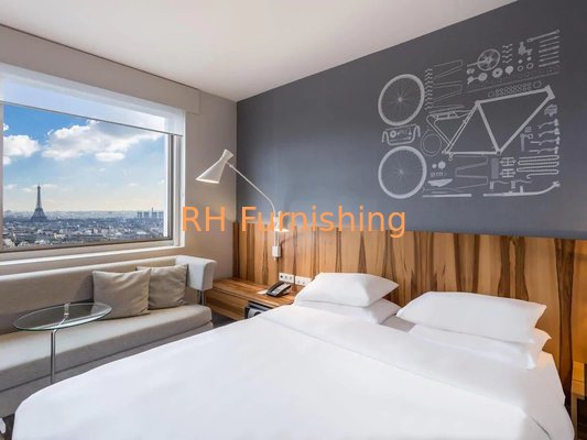 Algeria furniture supplier for Hotel interior design bedroom furniture melamine board bed with wardrobe and desk table supplier