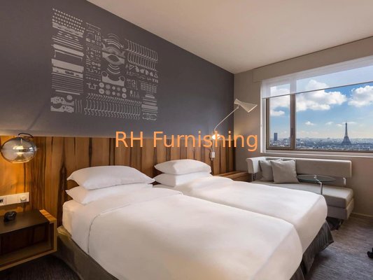 Algeria furniture supplier for Hotel interior design bedroom furniture melamine board bed with wardrobe and desk table supplier