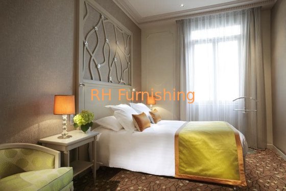 Ethiopia luxury hotel bedroom furniture of wood bed with dresser table and living room loveseat sofa set supplier