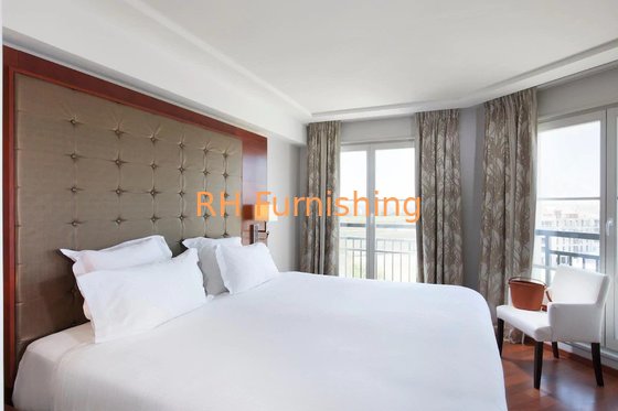 Botswana hotel inner design furniture by laminate wood headboard bed with side table and Writing desk table set supplier