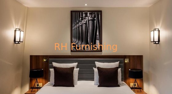 Togo hotel furniture apartment furniture of bedroom set laminate wood headboard with fabric pad and wardrobe cabinet supplier