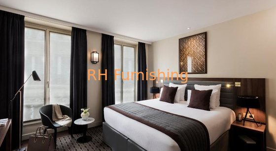 Togo hotel furniture apartment furniture of bedroom set laminate wood headboard with fabric pad and wardrobe cabinet supplier