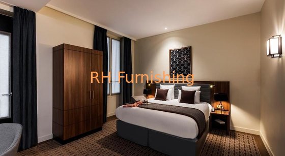Togo hotel furniture apartment furniture of bedroom set laminate wood headboard with fabric pad and wardrobe cabinet supplier