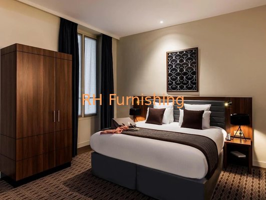 Togo hotel furniture apartment furniture of bedroom set laminate wood headboard with fabric pad and wardrobe cabinet supplier