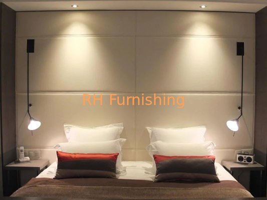 Eritrea luxury hotel design of interior furniture by upholstered headboard bed with chairs and desk table supplier