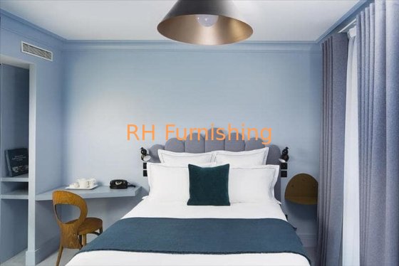 Ghana hotel style apartment design furniture from China for fabric upholstered bed and Custom table cabinet supplier