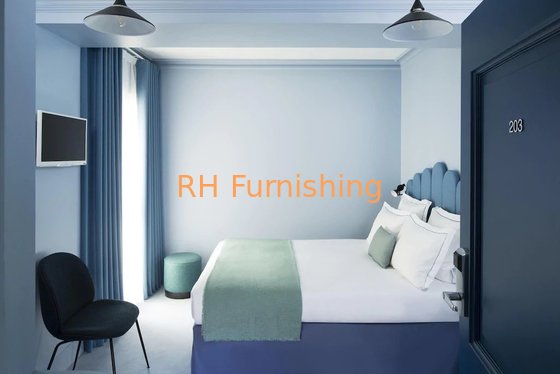 Ghana hotel style apartment design furniture from China for fabric upholstered bed and Custom table cabinet supplier