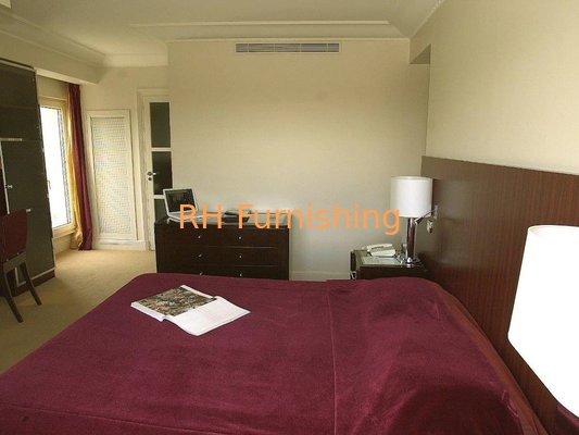 Comoros hotel style apartment furniture design of bedroom furniture set with Laminate wood TV cabinet and Living sofa supplier