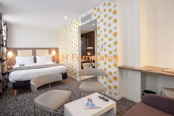 Côte d'Ivoire hotel furniture agent from China factory for hotel room bed sets with TV cabinet and lounge sofa chairs supplier