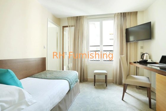 Kenya apartment hotel design furniture from China factory by Laminate bedroom sets with cabinet and Loveseat sofa chairs supplier