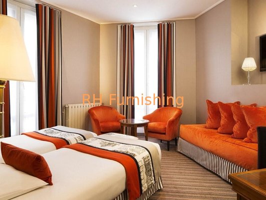 Lesotho hotel furniture China supplier for wood bed with desk table and living room sofa chairs supplier