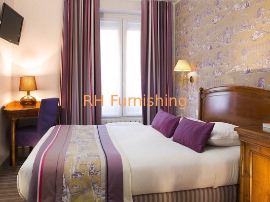 Lesotho hotel furniture China supplier for wood bed with desk table and living room sofa chairs supplier