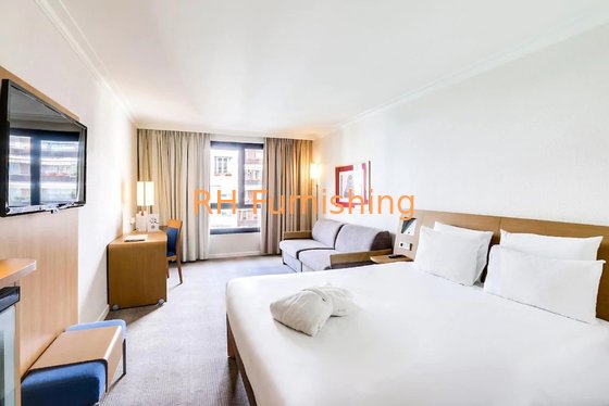 Liberia star hotel furniture supplier bedroom set writing desk with wall panel and lounge bench sofa supplier