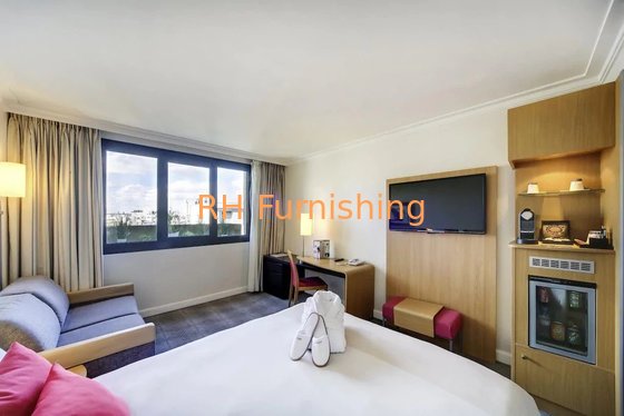 Liberia star hotel furniture supplier bedroom set writing desk with wall panel and lounge bench sofa supplier