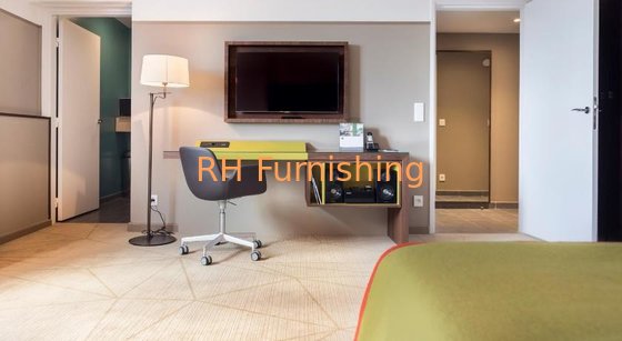 Mauritius hotel style apartment design furniture from China factory for bedroom set by upholstered with wood cabinet supplier