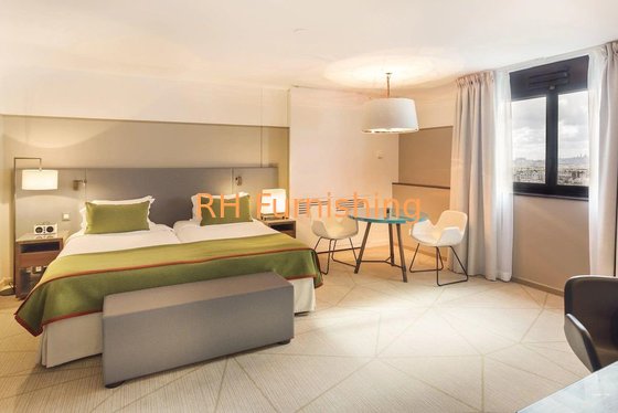Mauritius hotel style apartment design furniture from China factory for bedroom set by upholstered with wood cabinet supplier