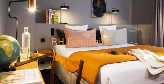 Mozambique hotel interior design from China furniture factory for Bedroom wood furniture with luggage table and sofa cha supplier