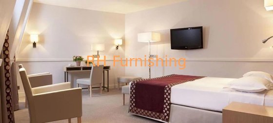 Johannesburg furniture supplier for Hotel guestroom furniture set by leather bed with writing desk table and wardrobe supplier