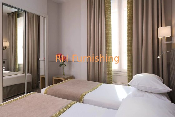 Johannesburg furniture supplier for Hotel guestroom furniture set by leather bed with writing desk table and wardrobe supplier