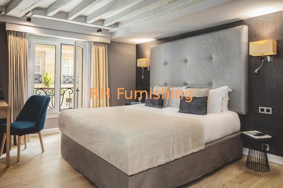 South Africa hotel style apartment interior design by China agent for leather bed with dining chair and wood desk table supplier