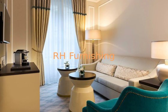 Senegal luxury hotel design of furniture used Stainless steel headboard bed with side table and glossy painting desk tab supplier