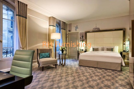 Senegal luxury hotel design of furniture used Stainless steel headboard bed with side table and glossy painting desk tab supplier