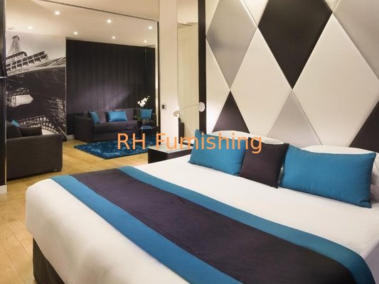 Senegal Dakar apartment furniture bedroom leather headboard bed with mirror on wall and modern design desk table supplier