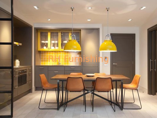 Sudan hotel furniture liquidators from China manufactuer Italy design leather bed with metal side table and dining table supplier