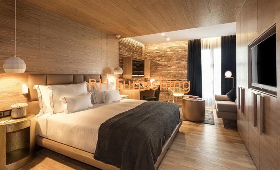 Tanzania luxury hotel furniture manufactuer from China for bedroom furniture set by leather bed with bench sofa and chai supplier