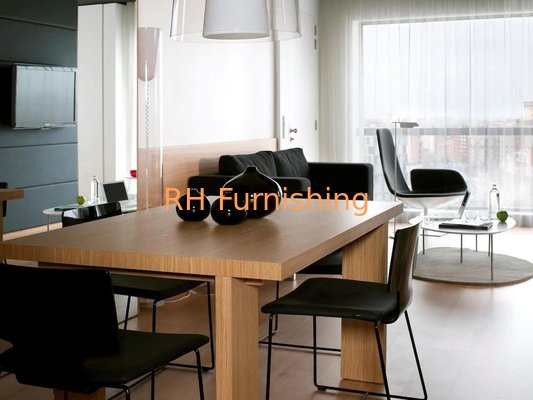 Tunisia apartment furniture supplier by MDF in glossy painting Bed with nightstand and writing desk table supplier