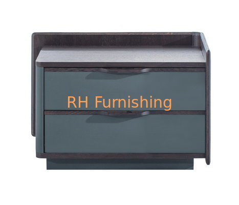 Luxury design Nightstand table by Oak wood furniture of Leather covered drawer panel made from China manufactuer supplier