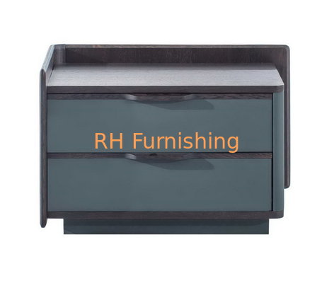 Luxury design Nightstand table by Oak wood furniture of Leather covered drawer panel made from China manufactuer supplier