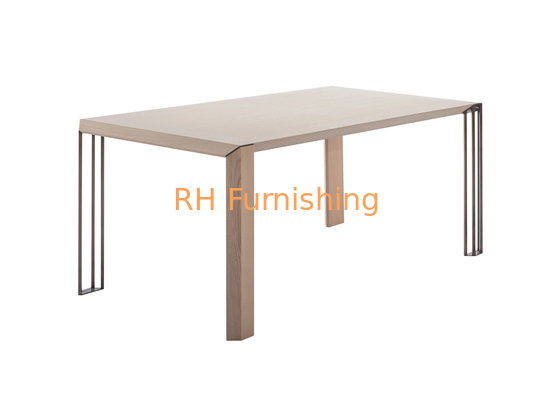 Rectangle dining table by Italy designer for Villa house Living room furniture with Leather chairs and Buffet cabinet supplier