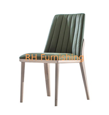 Oak wood frame structure in PU painting with Leather upholstered cushion Dining chairs made from China furniture factory supplier