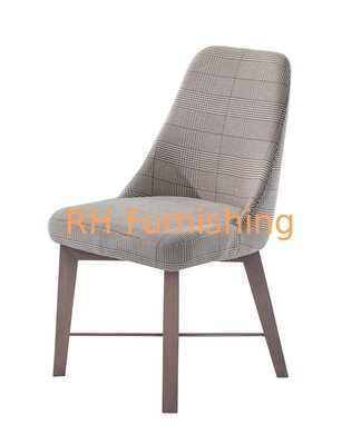 Italy designer furniture for Restaurant room chairs used Fabric upholstered cushion with Oak wood legs and glossy steel supplier