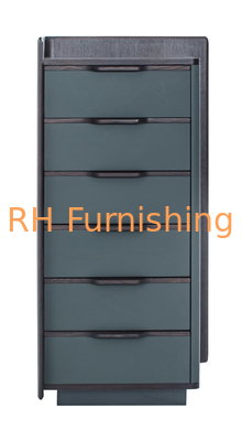 Italy design Bedroom furniture of 5 drawers cabinet in Oak wood casa with blue painting drawer panels and Tall drawer supplier