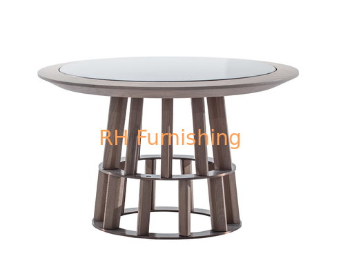 Italy design furniture of Paired Coffee End table in Round shape used by Hand made Oak wood with White snow marble stone supplier