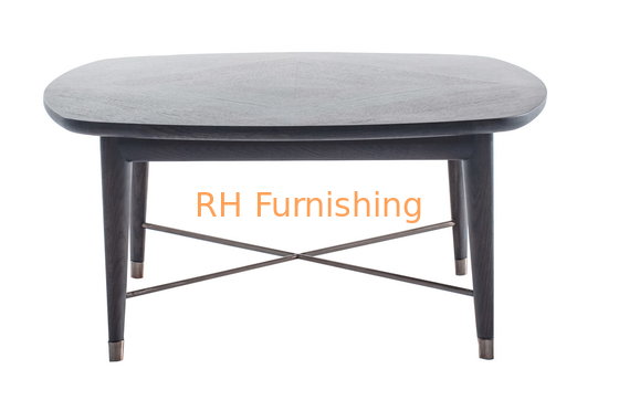 Long table for Cocktail lounge coffee table by marble stone top with Oak solid wood and Stainless steel legs supplier