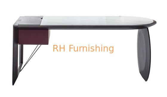 Italy designer furniture of Writing desk table Home office furniture Study room Reading table used Oak wood with marble supplier