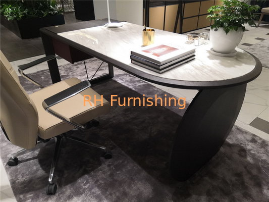 Italy designer furniture of Writing desk table Home office furniture Study room Reading table used Oak wood with marble supplier