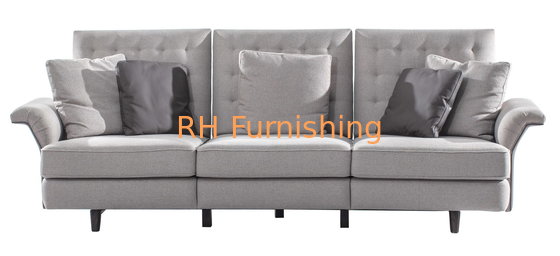 1+2+3 Luxury Sofa set in Villa house living room furniture by Italy design used Fabric cushion with Leather upholsterd supplier
