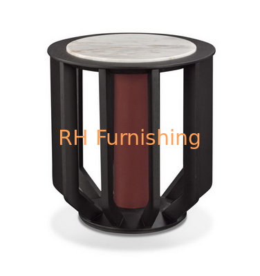 Tall end table for Living room sofa side used with glossy steel frame and White snow marble in Itlay Minimalist design supplier