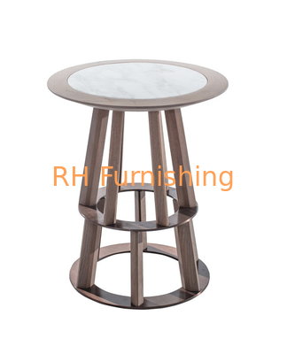 Tall end table for Living room sofa side used with glossy steel frame and White snow marble in Itlay Minimalist design supplier