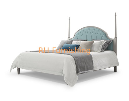 Modern American style Design Bedroom furniture set by Leather upholstered headboard bed made China RIGHTHOME factory supplier