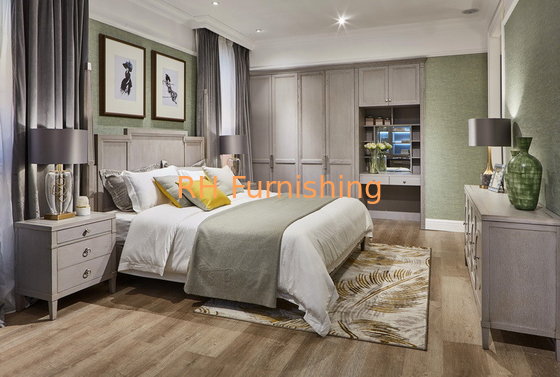 Modern American style Design Bedroom furniture set by Leather upholstered headboard bed made China RIGHTHOME factory supplier